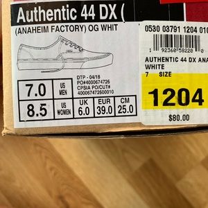 Vans | Shoes | Vans Authentic 44 Dx Anaheim Factory Og White | Poshmark